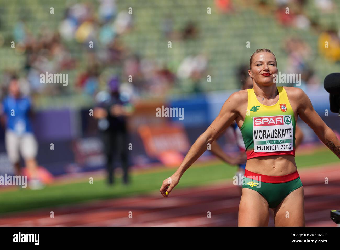 Modesta Justė Morauskaitė participating in the 400 meters of the ...