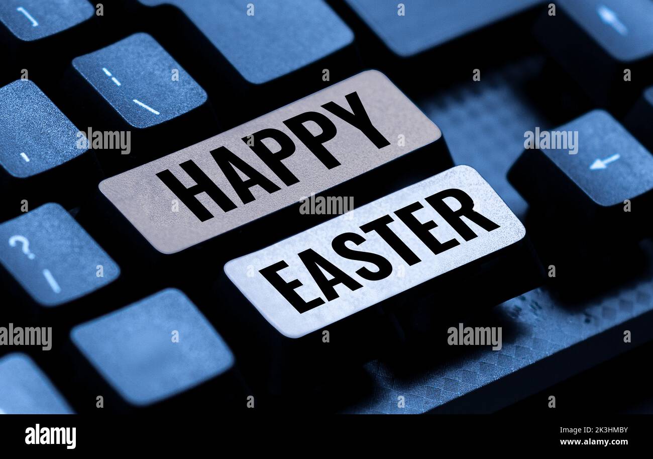 Text sign showing Happy Easter. Internet Concept Christian feast ...