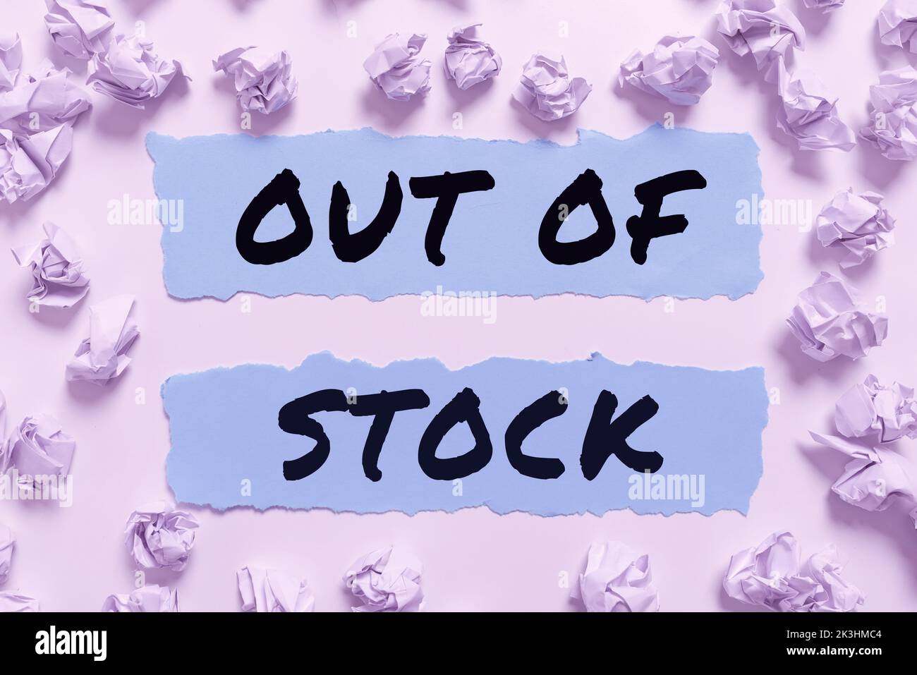 Text caption presenting Out Of Stock. Business approach Not available ...