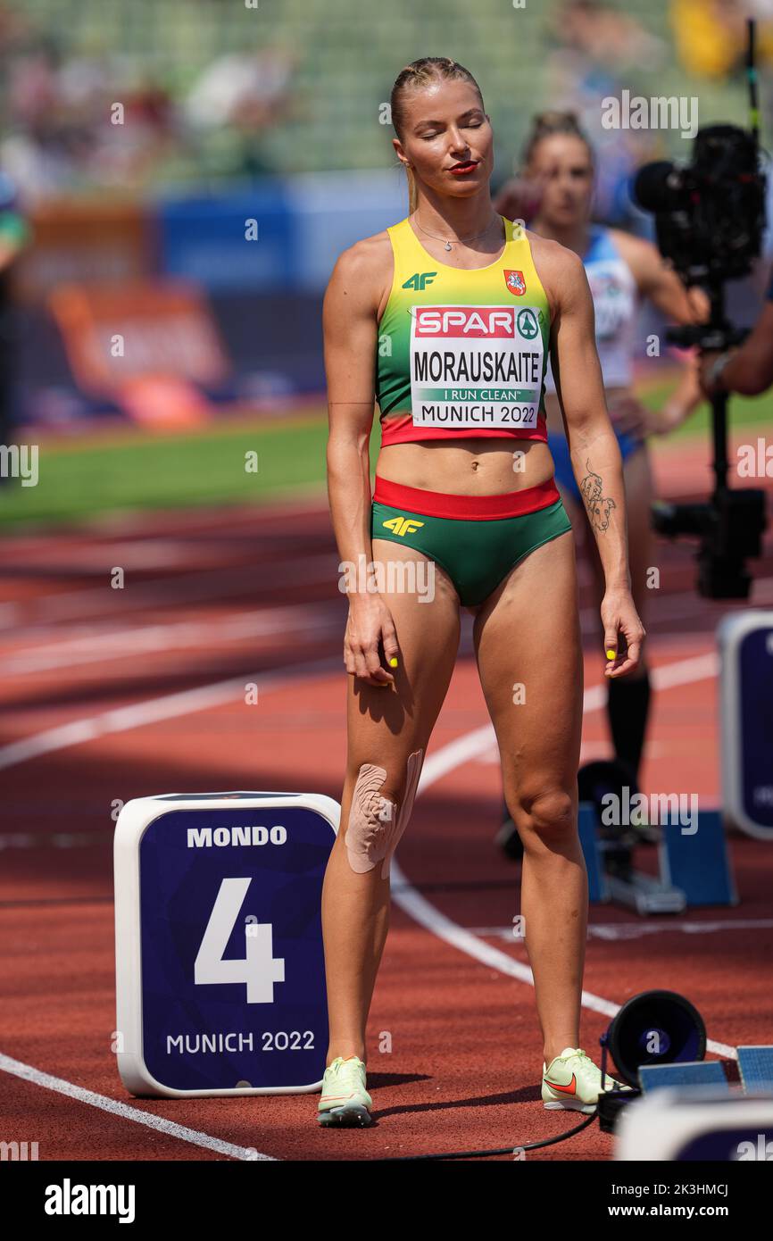 Modesta Justė Morauskaitė participating in the 400 meters of the European Athletics ...