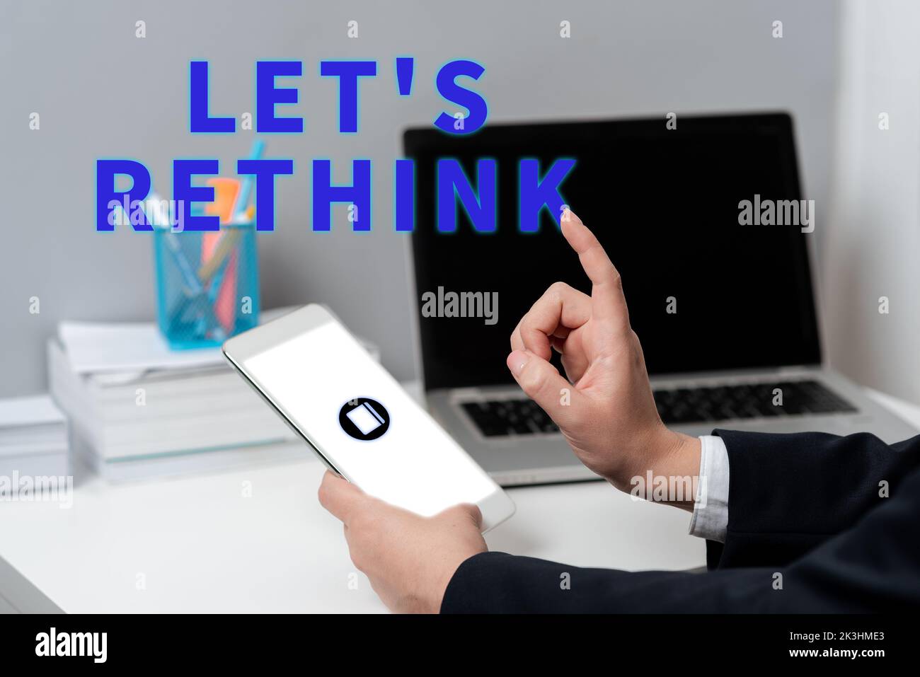 Hand writing sign Let S Rethink. Conceptual photo an Afterthought To ...