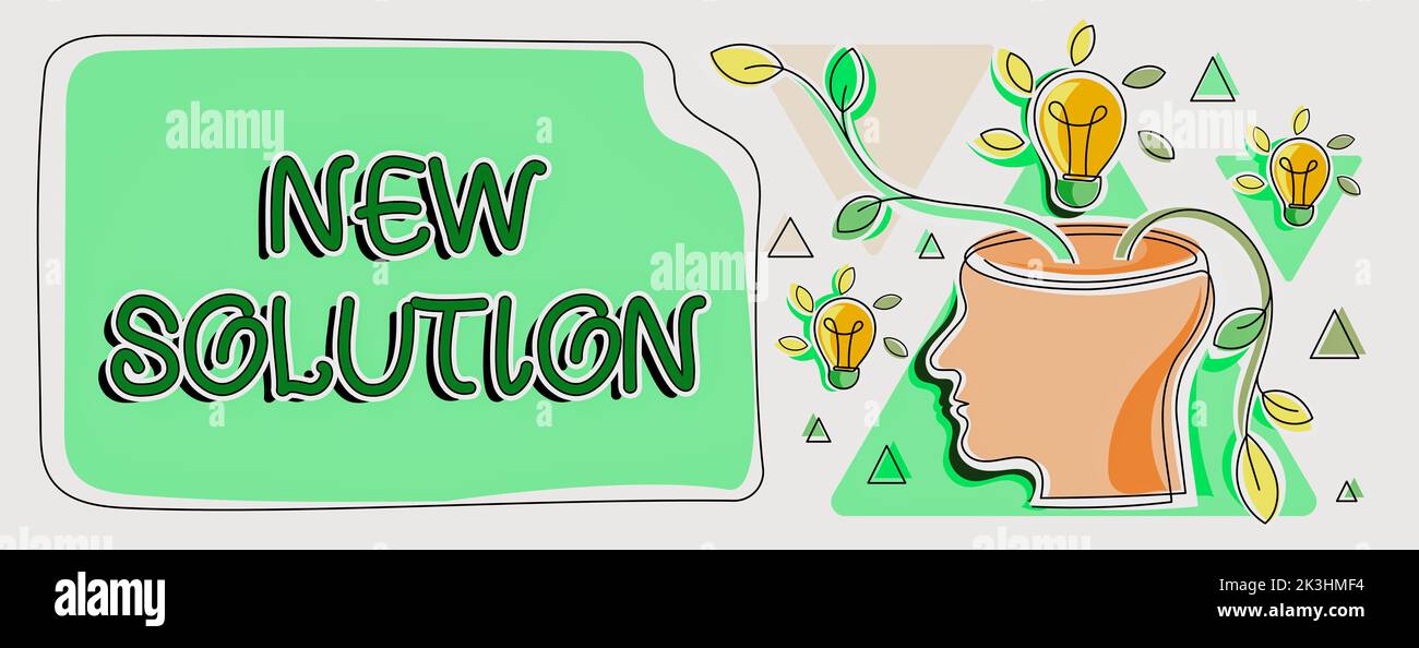 Hand writing sign New Solution. Business concept Modern Innovation ...