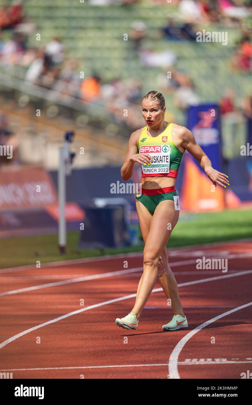 Modesta Justė Morauskaitė participating in the 400 meters of the ...