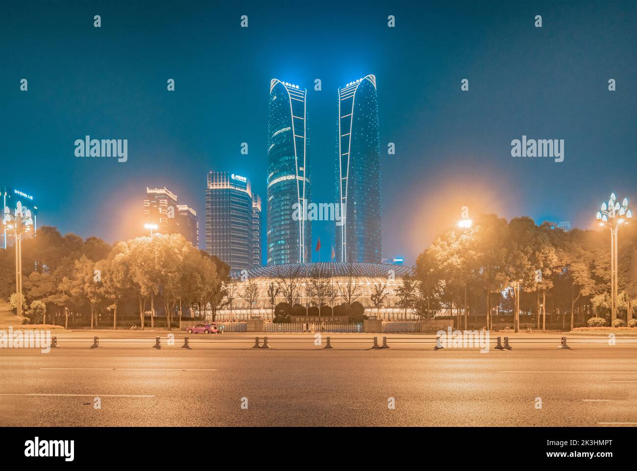Night View of Jiaozi Park, Chengdu, Sichuan, China Stock Photo - Alamy