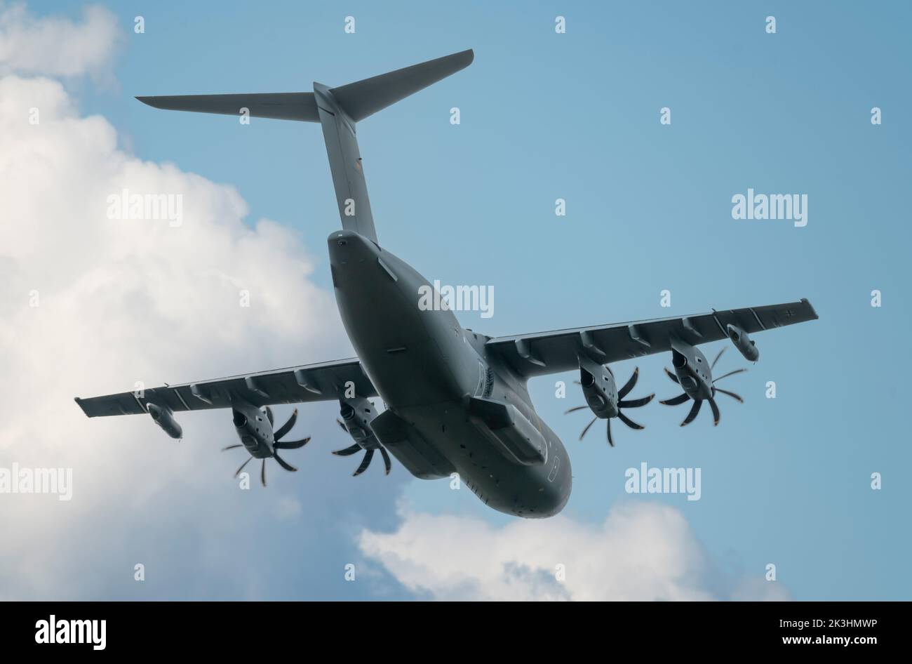 German Airbus A400M demonstrating maneuvering capabilities Stock Photo ...