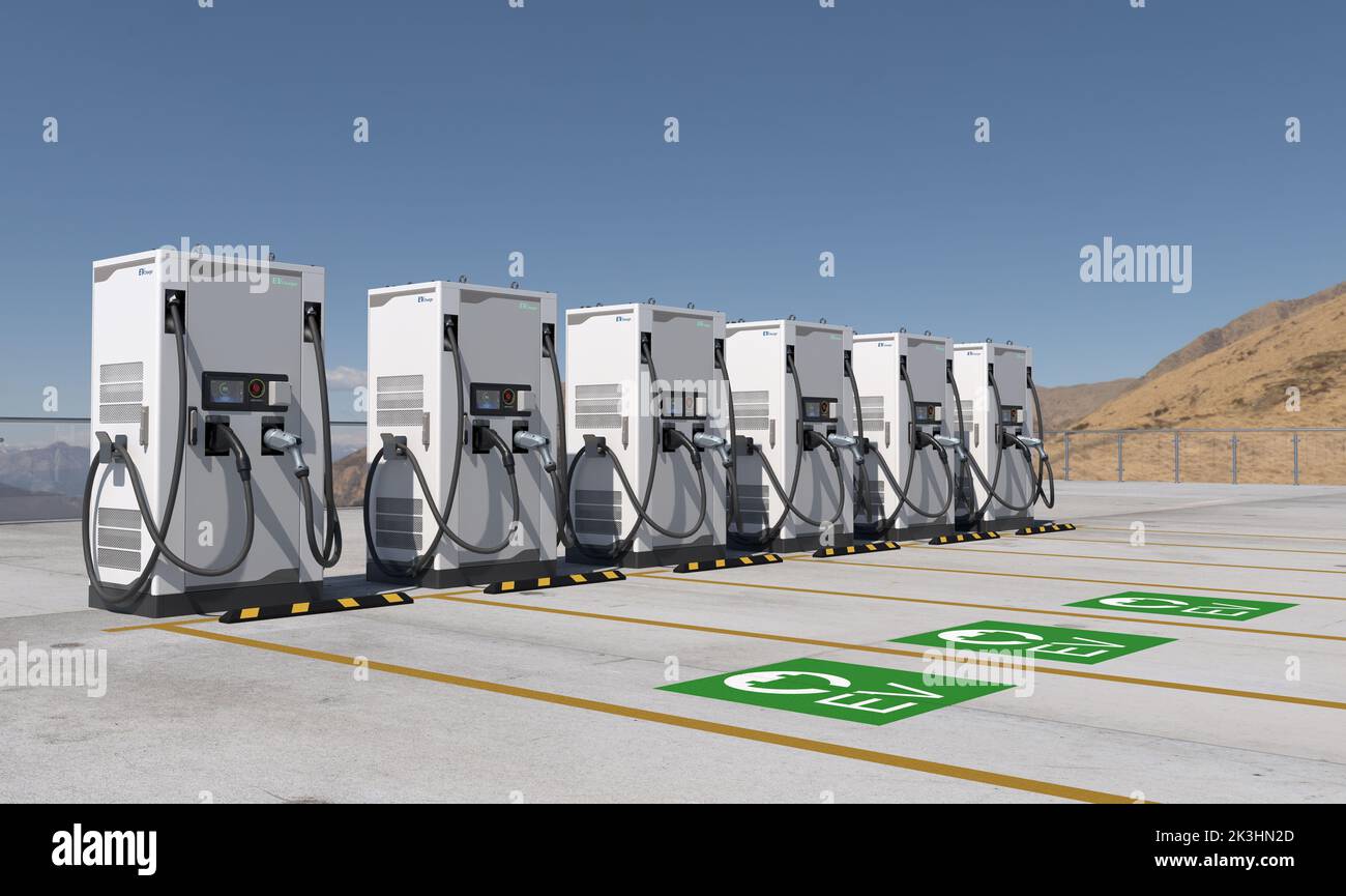 Fast charging station for electric cars Stock Photo - Alamy