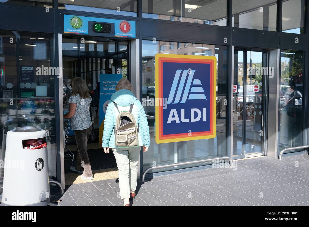 front entrance of aldi supermarket,herne bay,kent,uk september 2022 ...