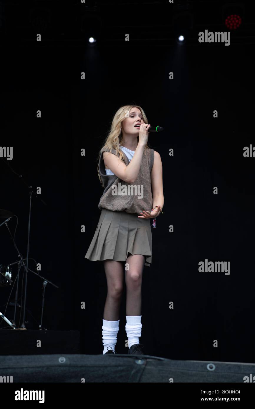 German pop singer Esther Graf performing live at the Lollapalooza ...