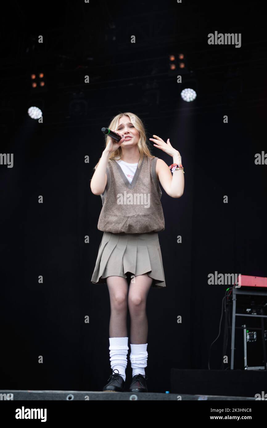 German pop singer Esther Graf performing live at the Lollapalooza ...