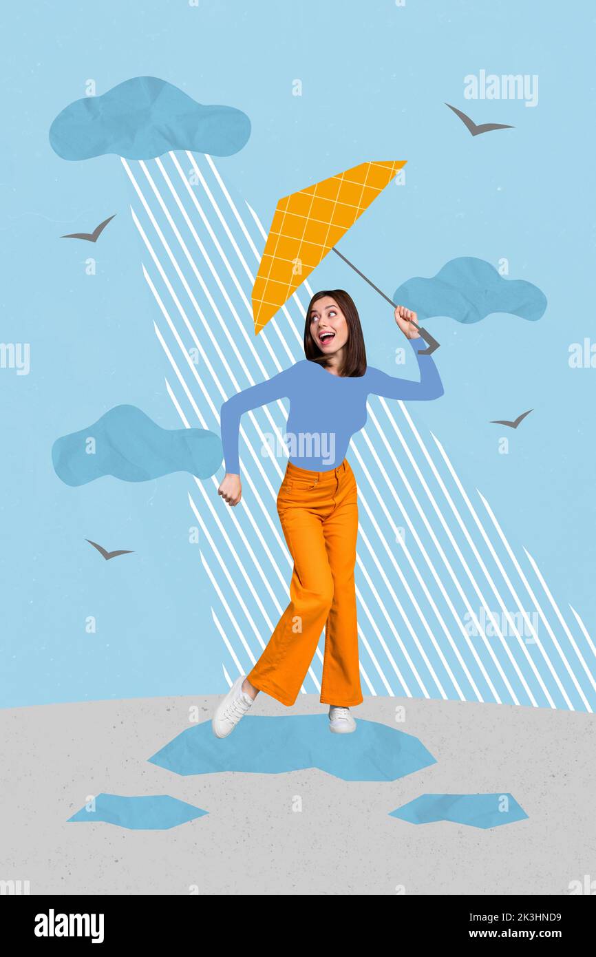 3d retro abstract creative artwork template collage of positive happy ...