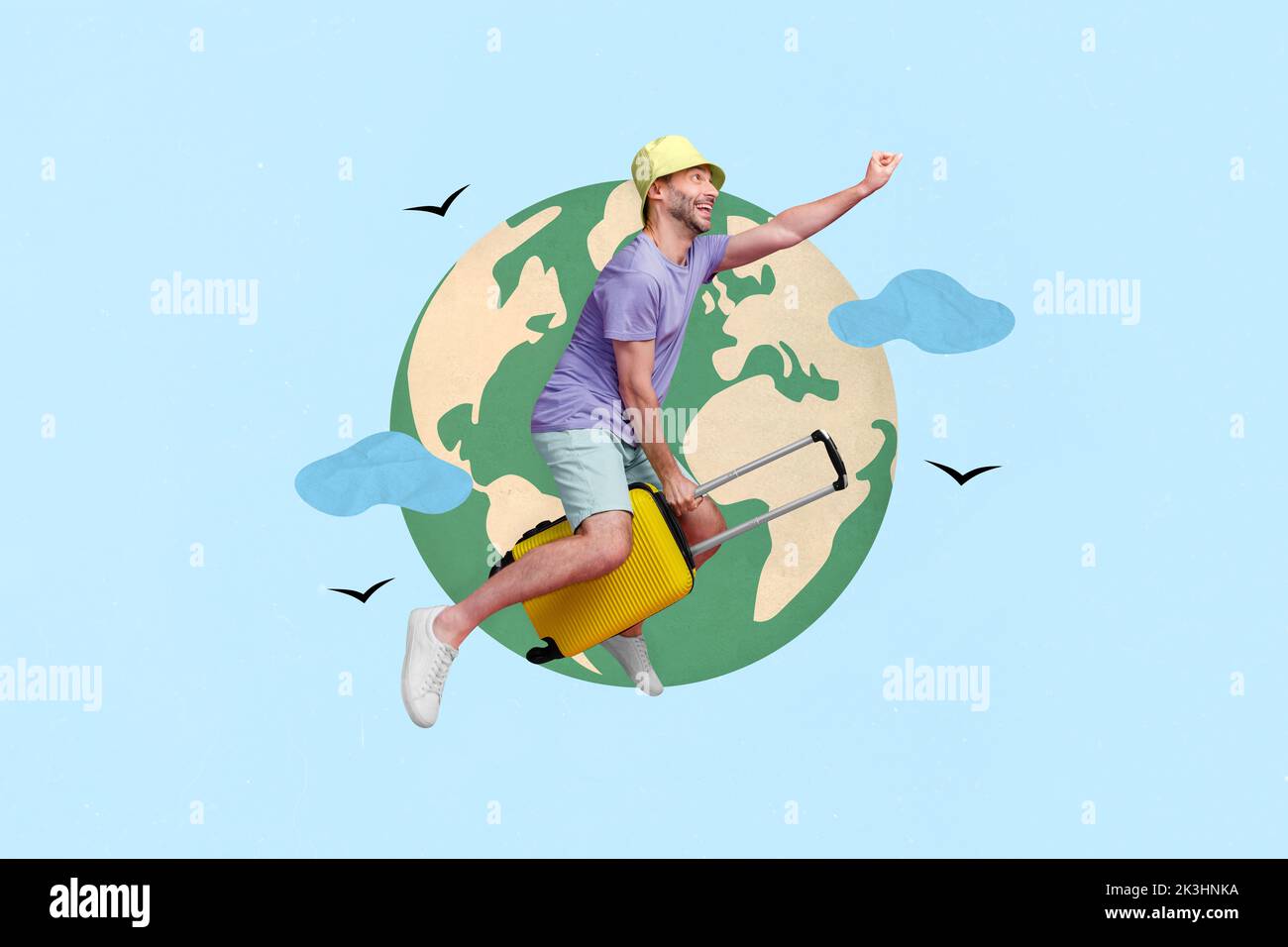 3d retro abstract creative artwork template collage of funny funky ...