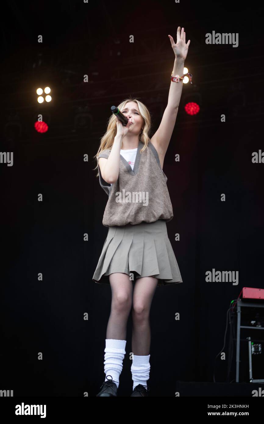 German pop singer Esther Graf performing live at the Lollapalooza ...