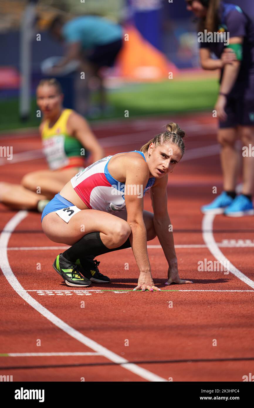 Lada Vondrová participating in the 400 meters of the European Athletics ...