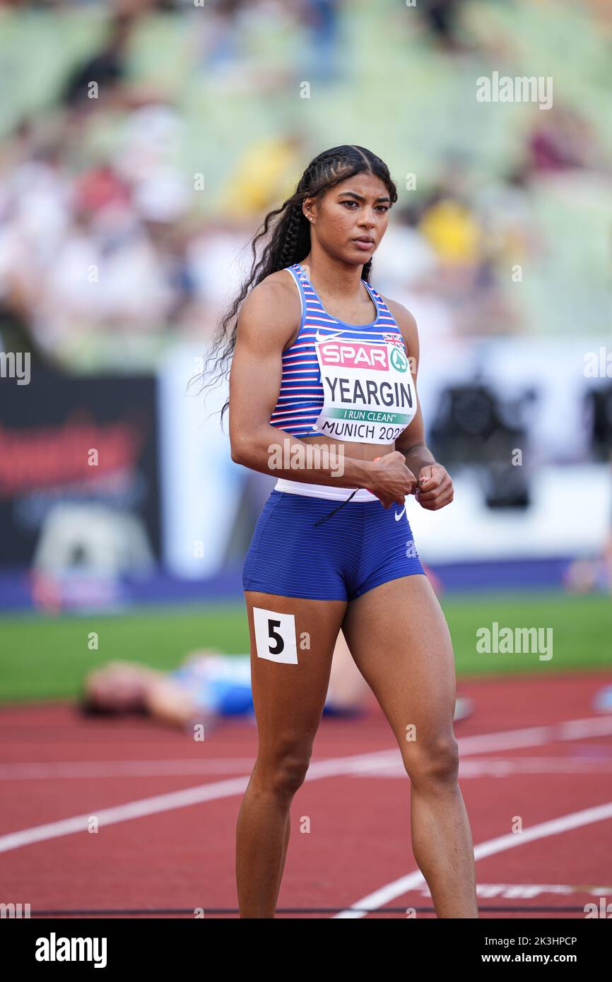 Nicole Yeargin participating in the 400 meters of the European ...
