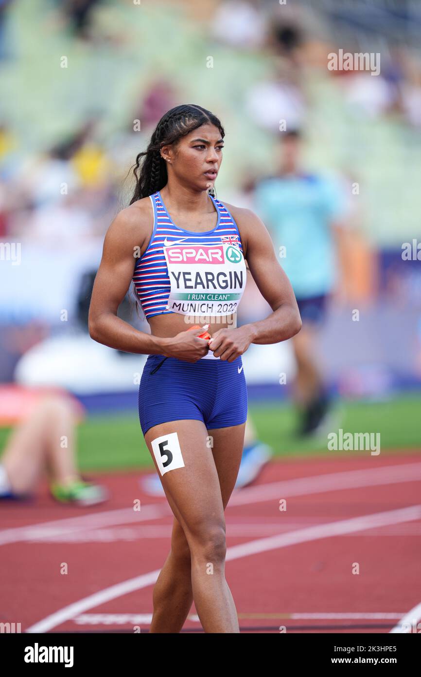 Nicole Yeargin participating in the 400 meters of the European ...