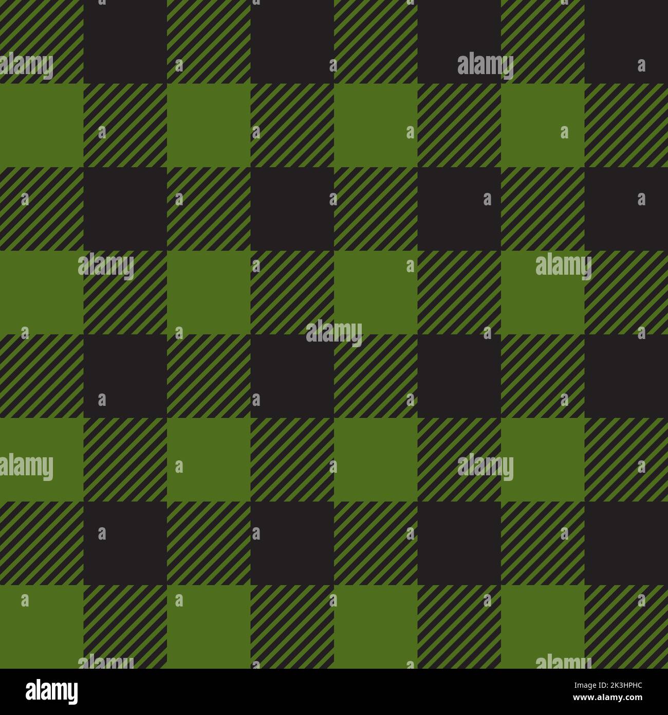 Buffalo plaid green and black stripes seamless pattern Stock Vector ...