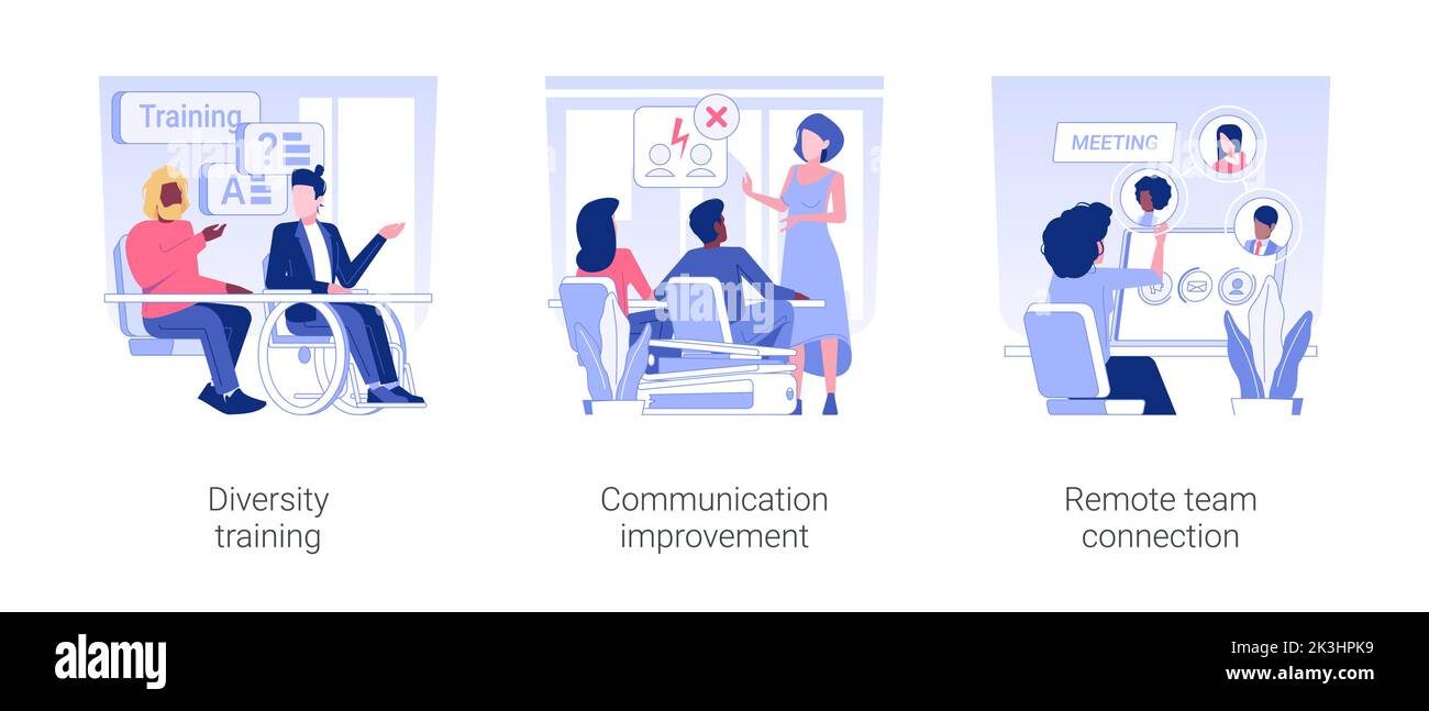 Corporate culture workshop isolated concept vector illustration set ...