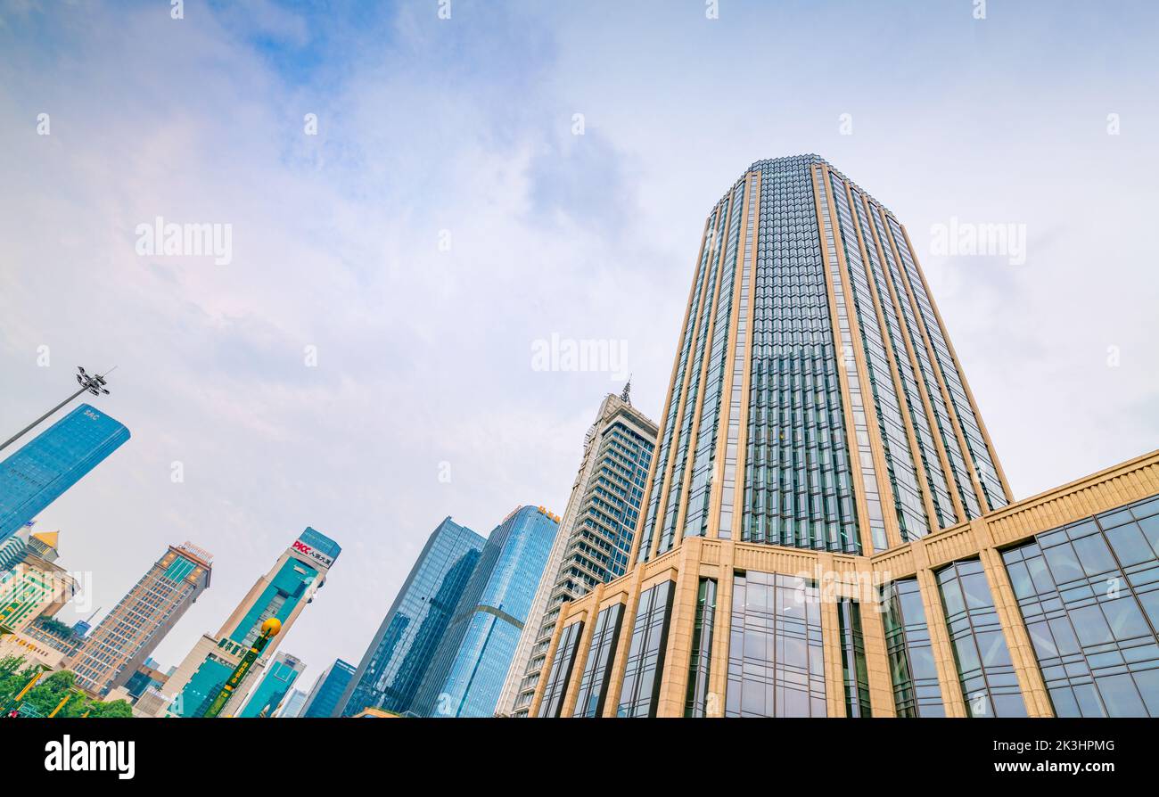 Office buildings in downtown Chengdu, Sichuan Province, China Stock ...