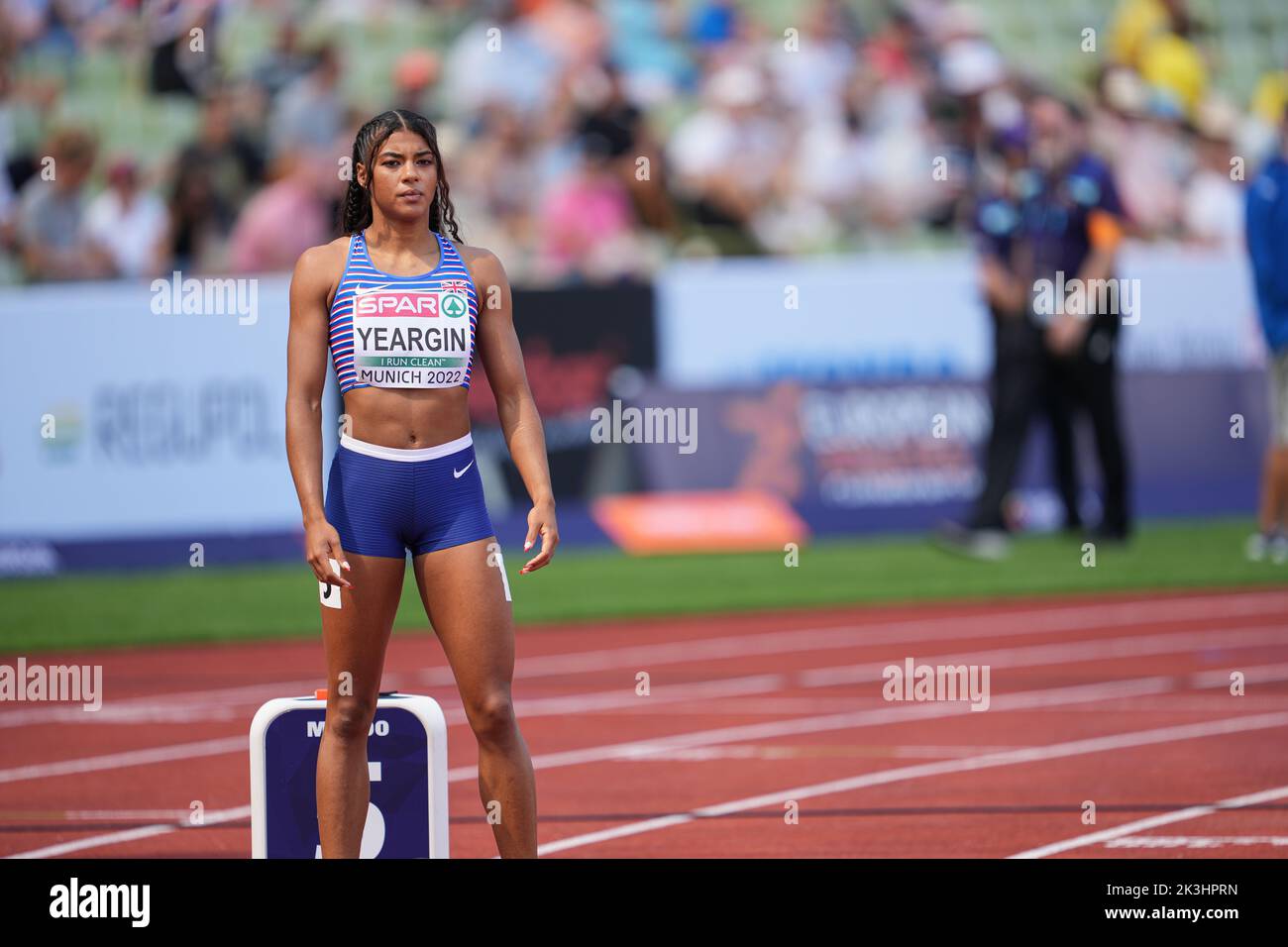 Nicole Yeargin participating in the 400 meters of the European ...