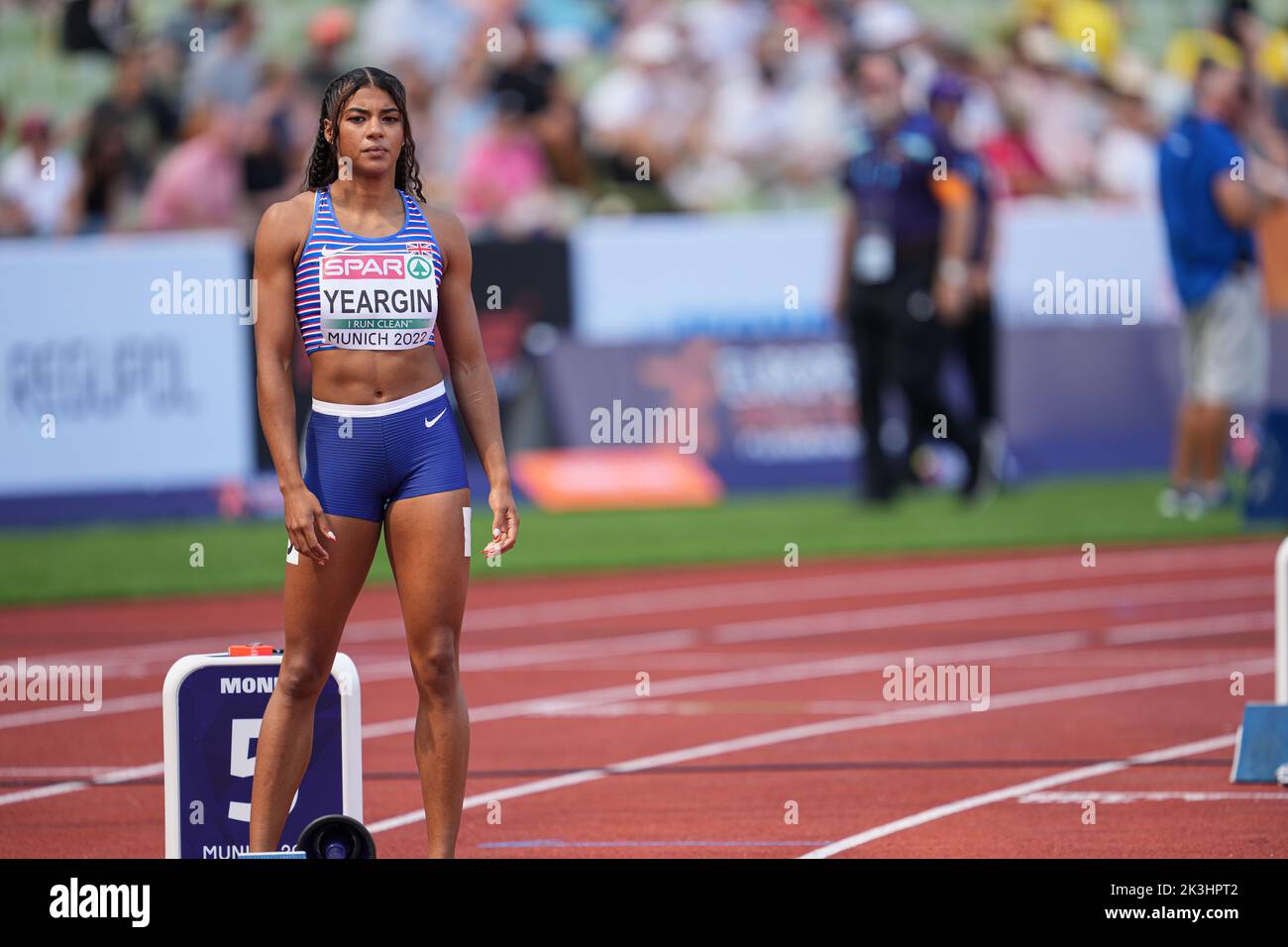 Nicole Yeargin participating in the 400 meters of the European ...