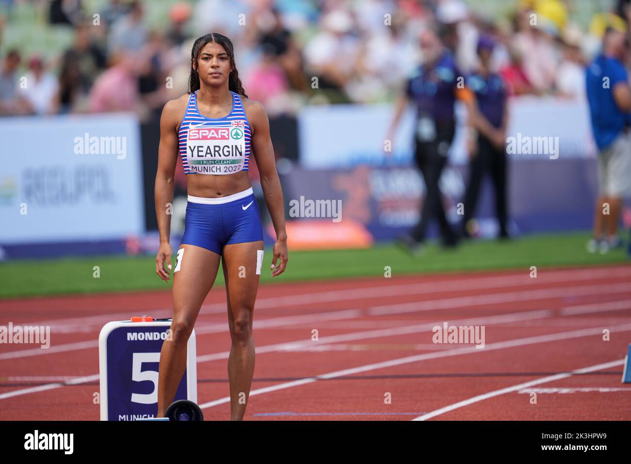 Nicole Yeargin participating in the 400 meters of the European ...