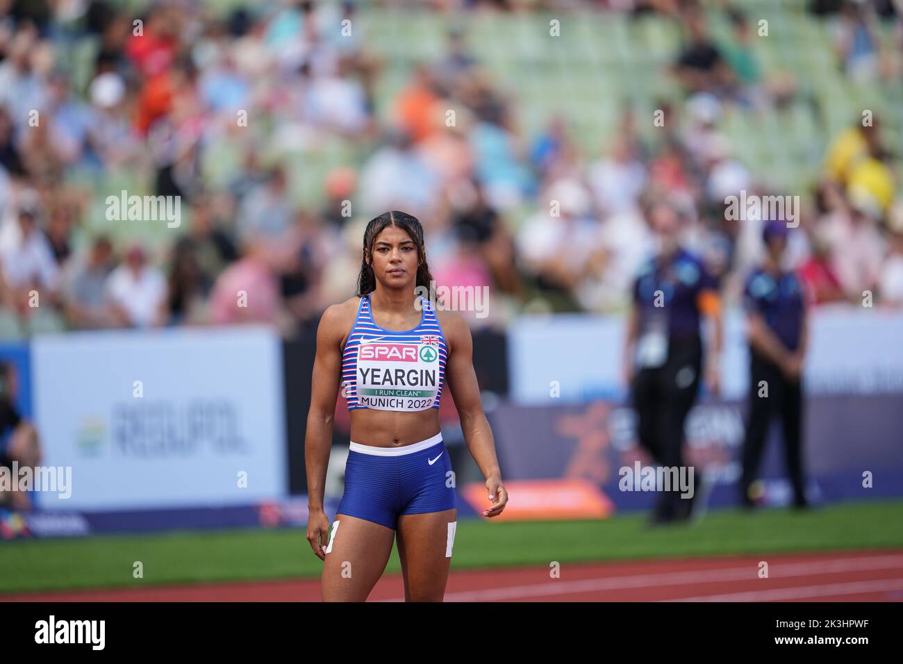 Nicole Yeargin participating in the 400 meters of the European ...