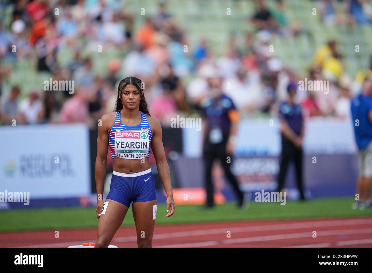 Nicole Yeargin participating in the 400 meters of the European ...