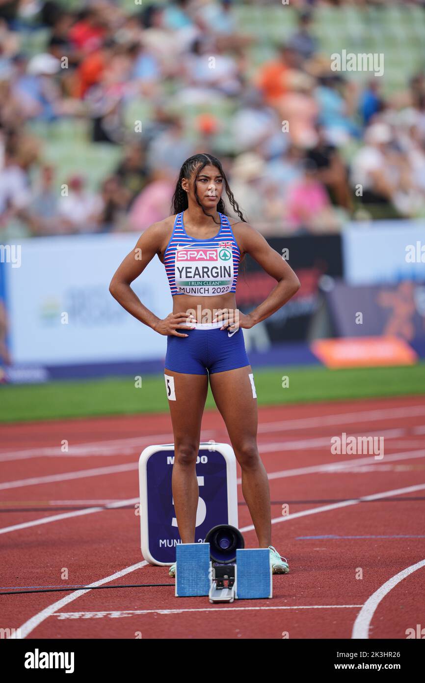 Nicole Yeargin participating in the 400 meters of the European ...