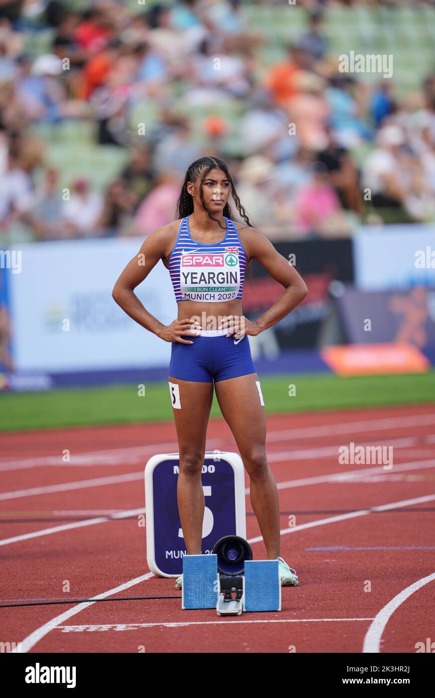 Nicole Yeargin participating in the 400 meters of the European ...