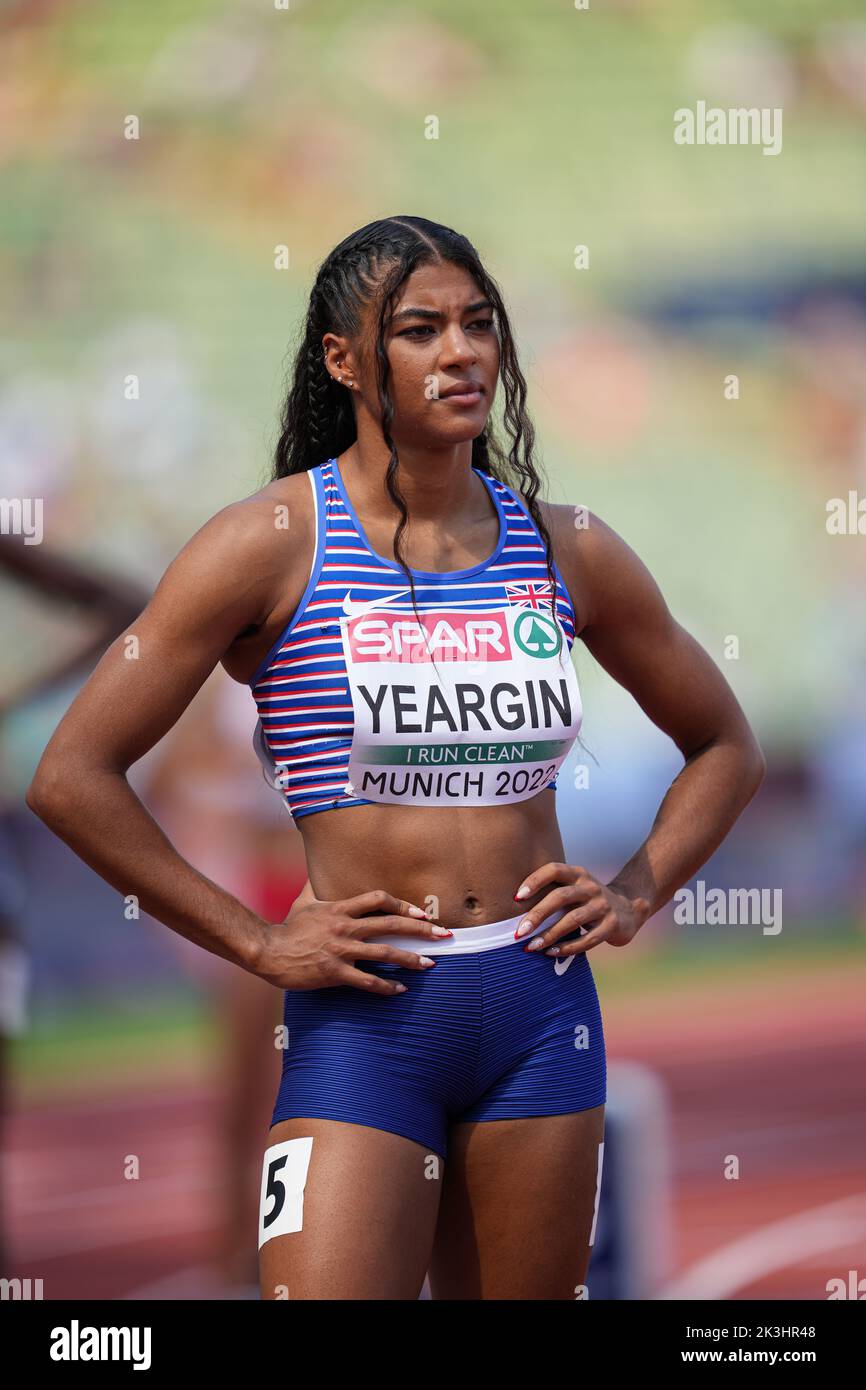 Nicole Yeargin participating in the 400 meters of the European ...