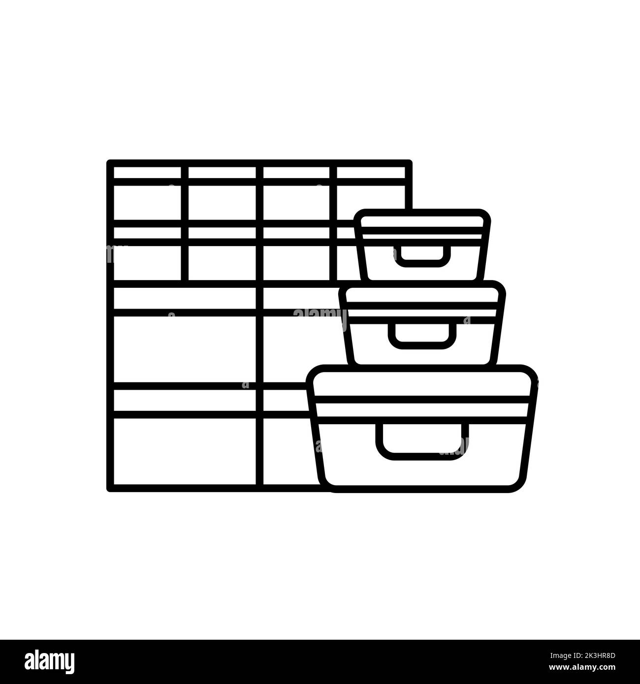 Home organization vector icon outline black EPS 10. Smart storage ... Home organization vector icon outline black EPS 10. Smart storage ...