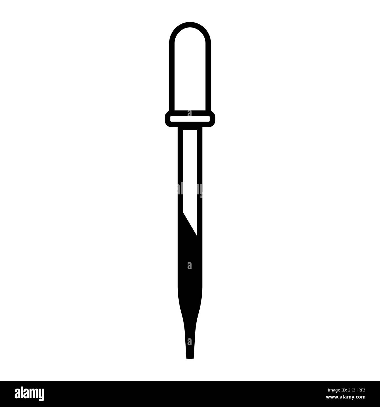 Dropper pipette line icon for medical design. Outline stroke object ...