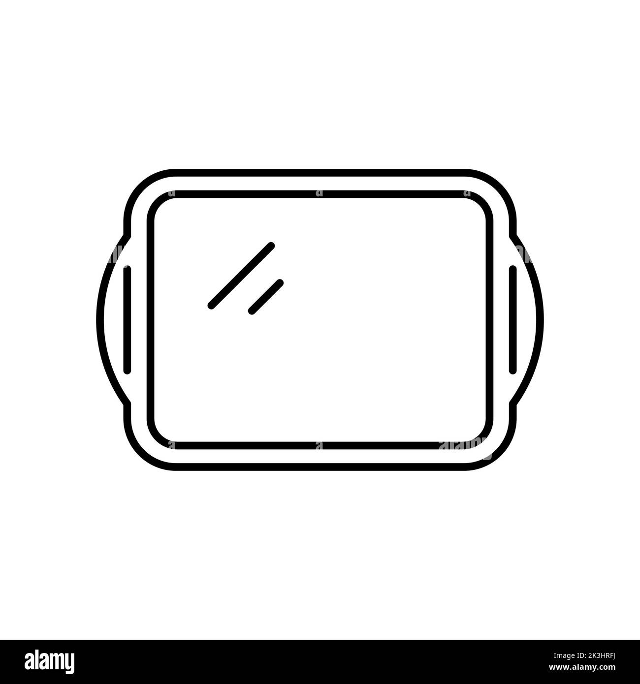 Top view of square tray vector black icon. EPS 10. Baking dish, sheet ...