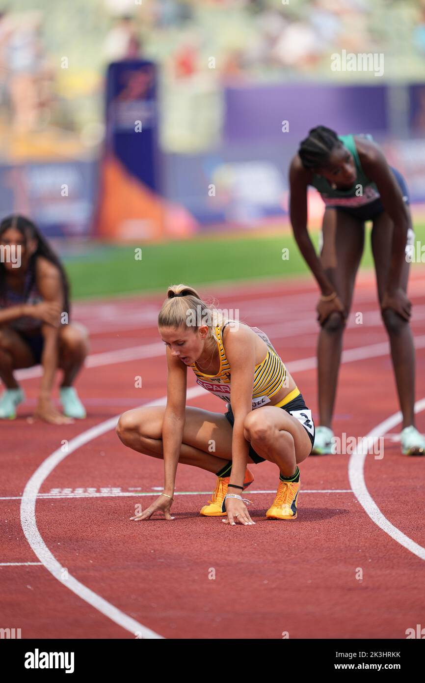 Alica Schmidt participating in the 400 meters of the European Athletics ...
