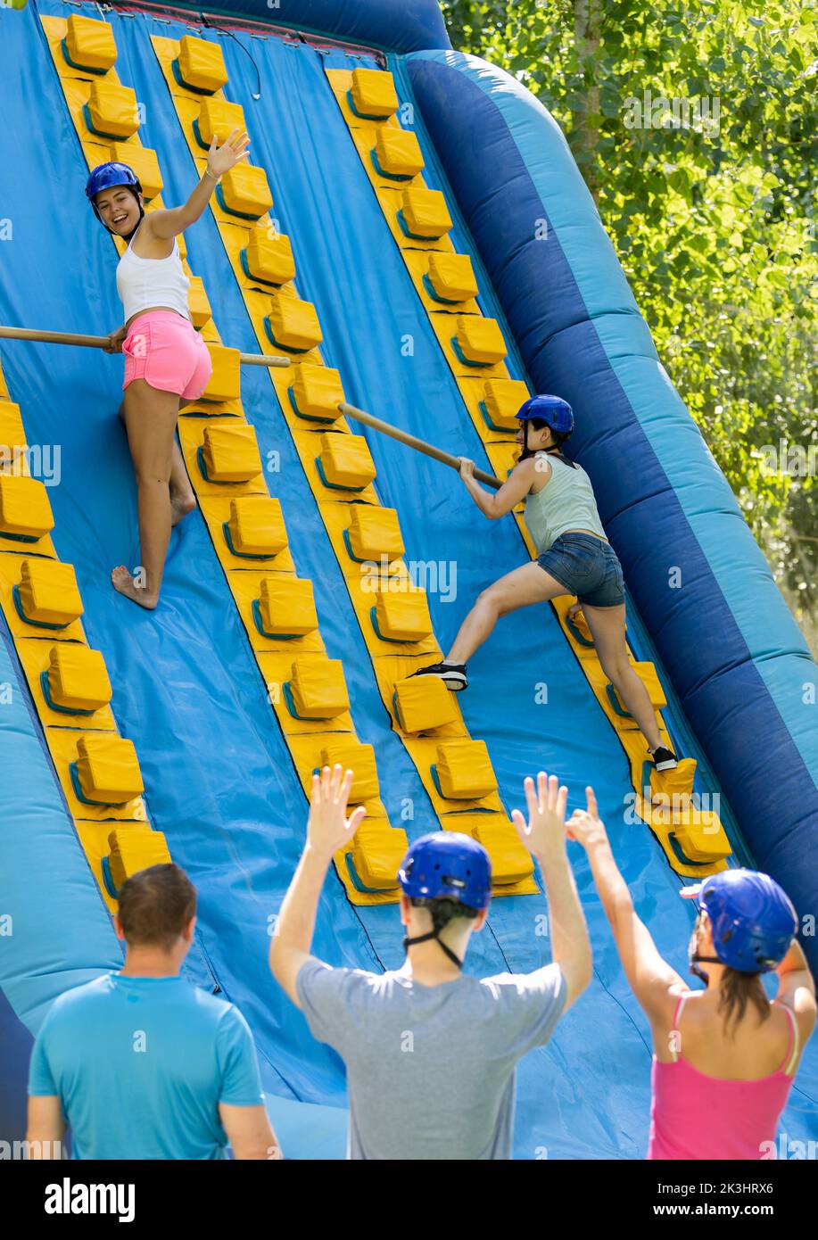 Boy girl slide ladder hi-res stock photography and images - Alamy