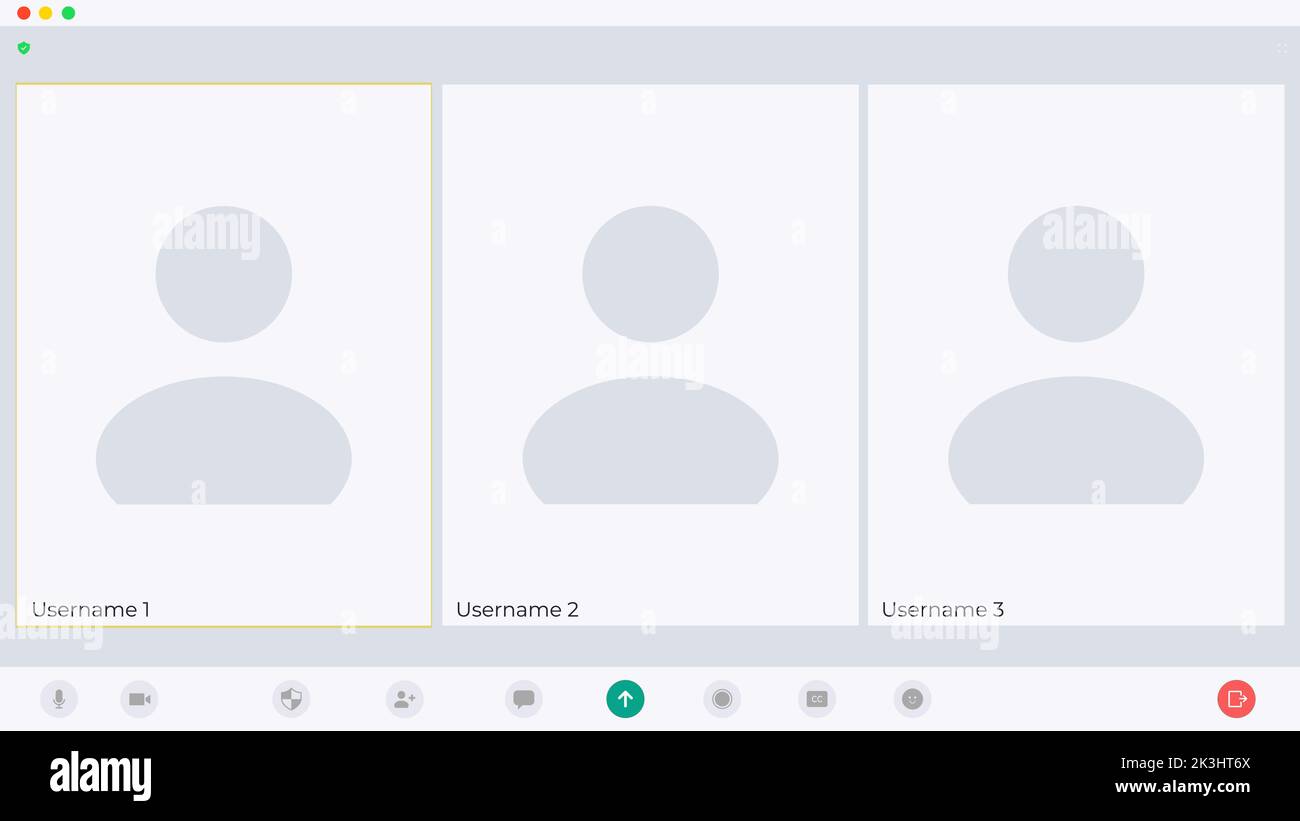 Template video conference user interface, video conference calls window ...