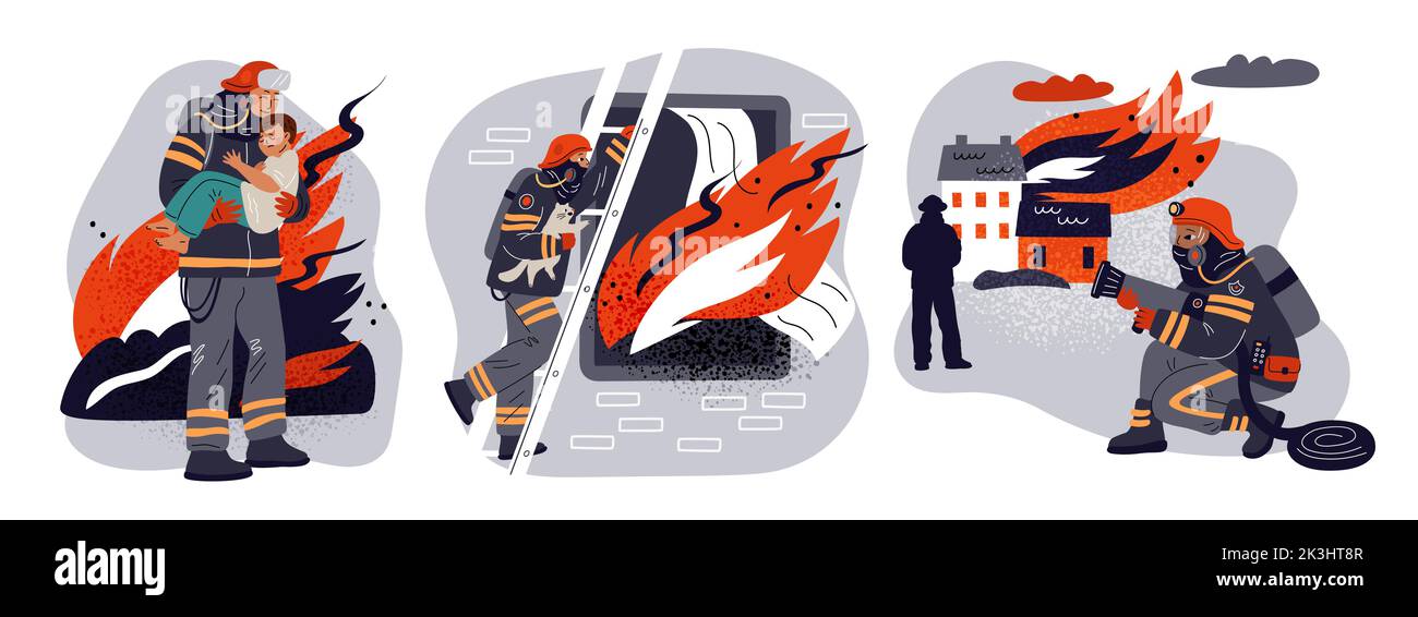 Fire and rescue workers Cut Out Stock Images & Pictures - Alamy