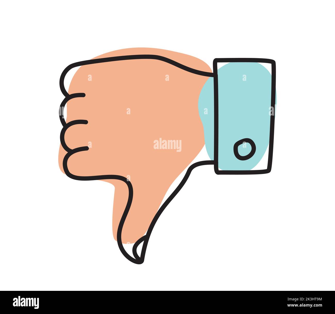 Doodle thumbs down icon or logo hand drawn with thin line Stock Vector ...