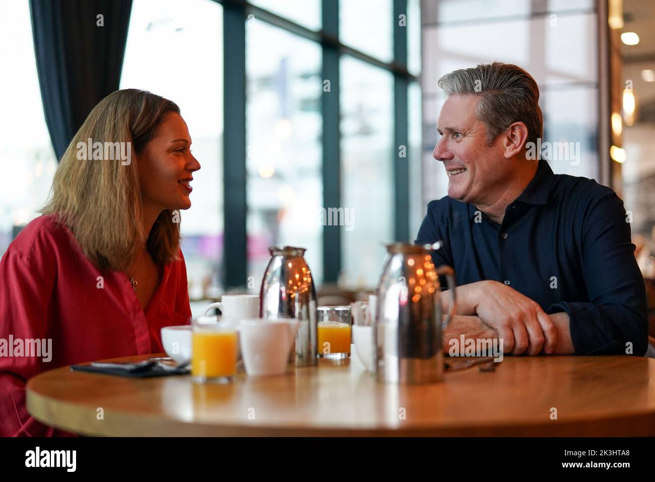 Labour Party leader Keir Starmer and his wife Victoria have breakfast ...