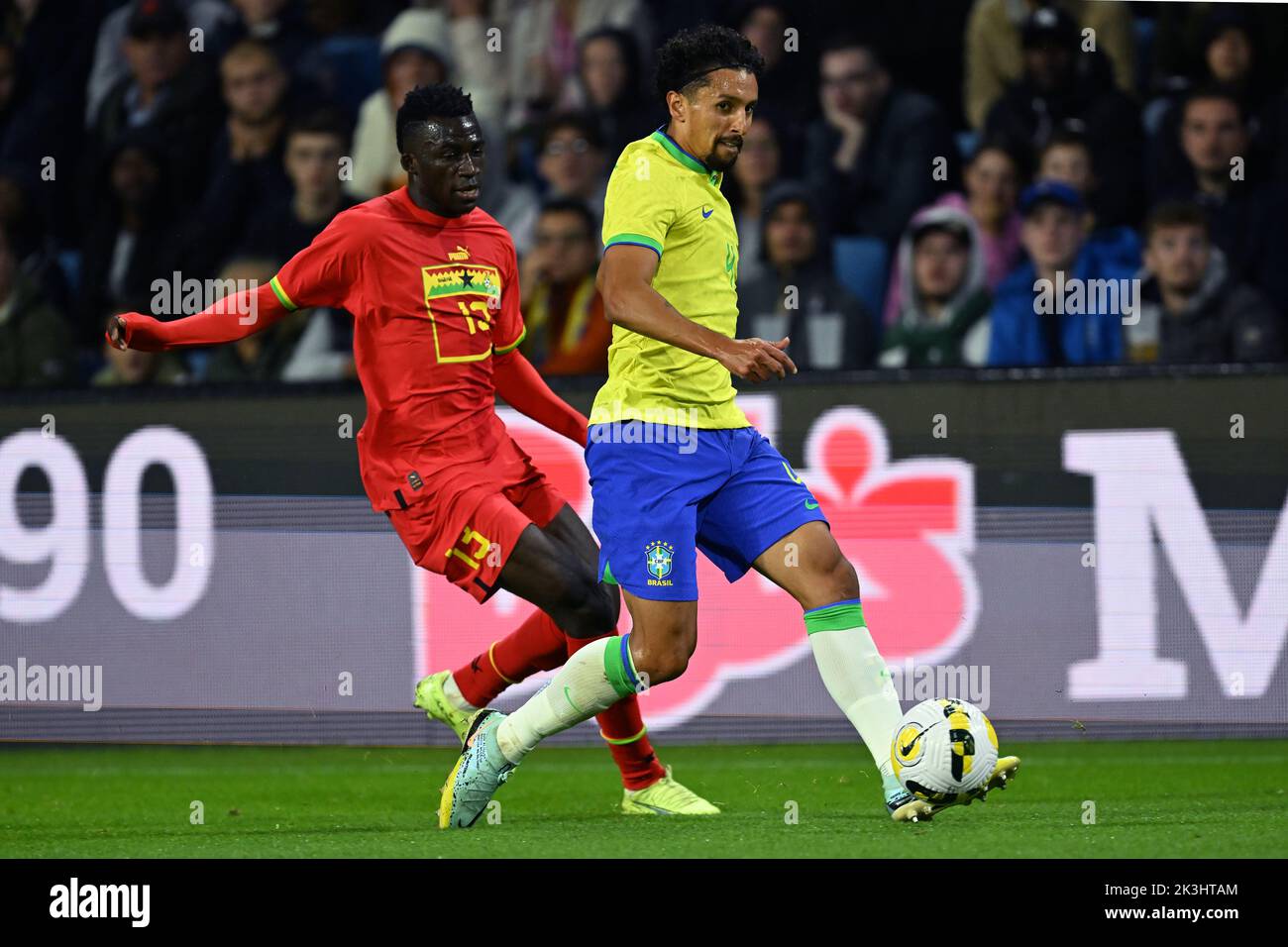 LE HAVRE - (lr) Felix Ohene Afena Gyan of Ghana, Marquinhos of Brasil ...