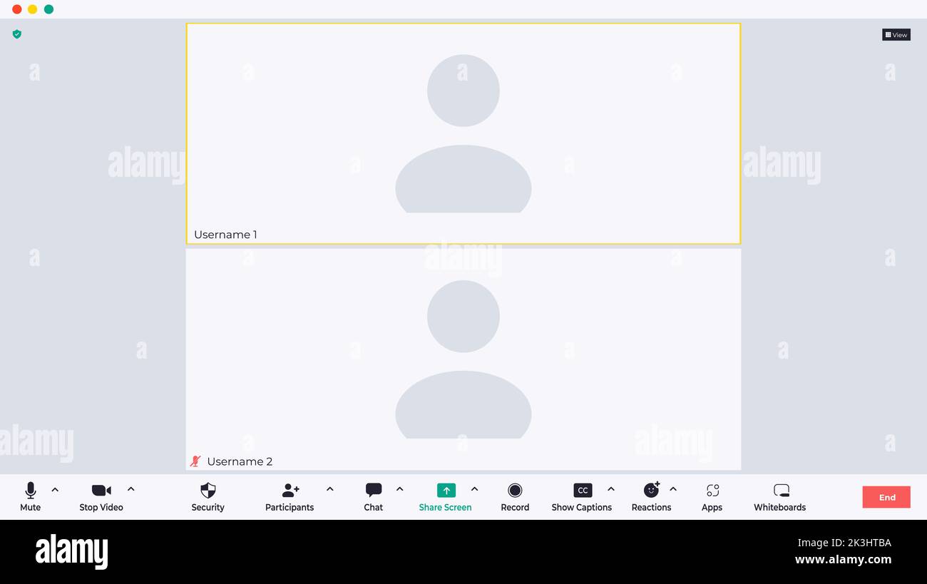 Video chat user interface, video calls window overlay. UI UX design. Vector illustration Stock ...
