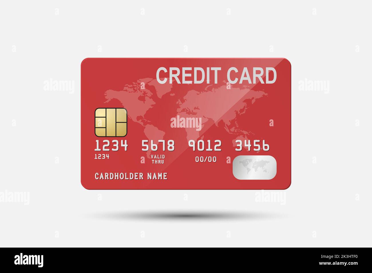 Vector 3d Realistic Red Credit Card Isolated. Design Template of ...
