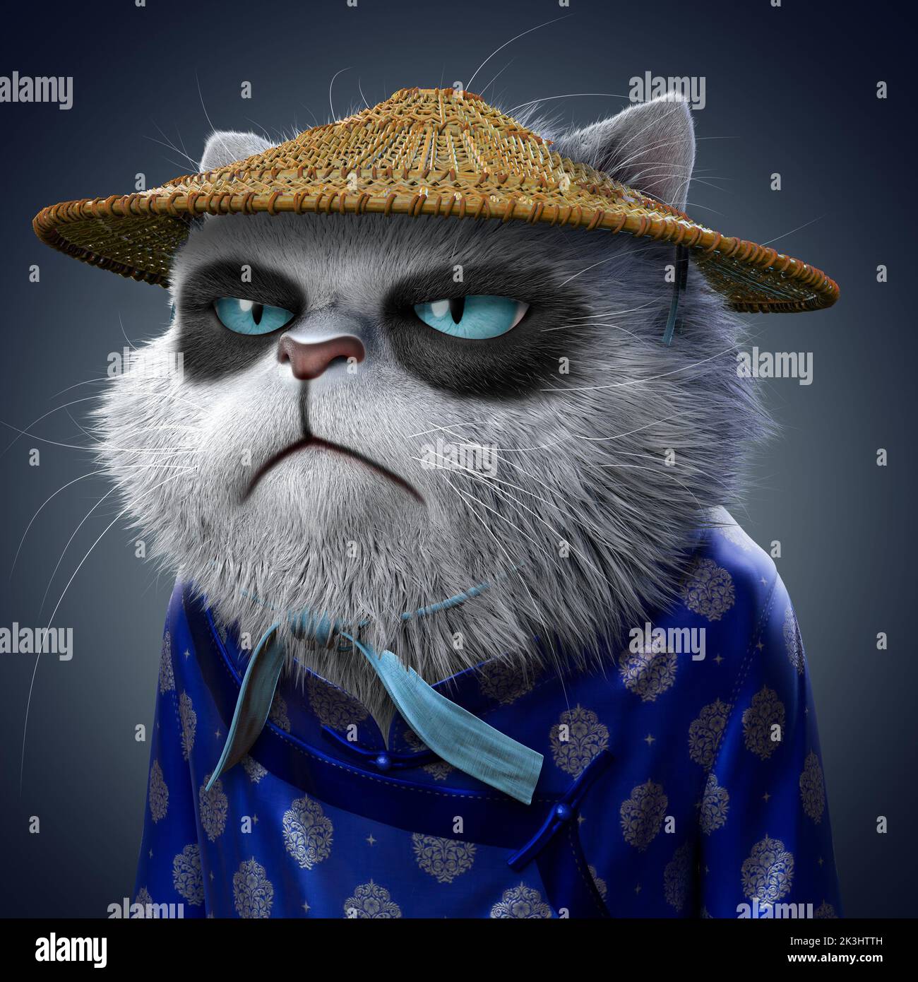 3d nft collection , character angry cat kung fu Stock Photo - Alamy