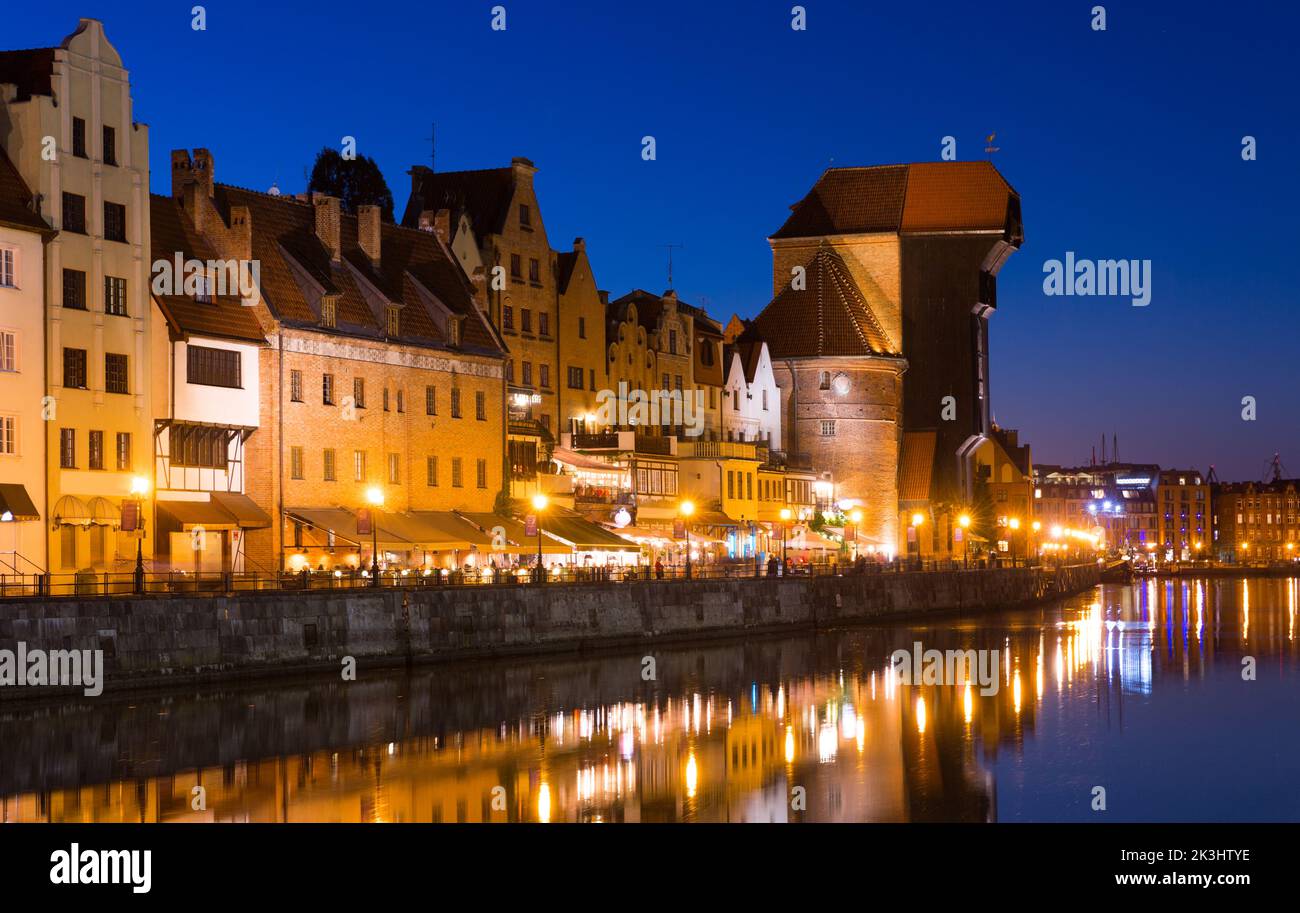Gdansk embankment in twilight Stock Photo - Alamy
