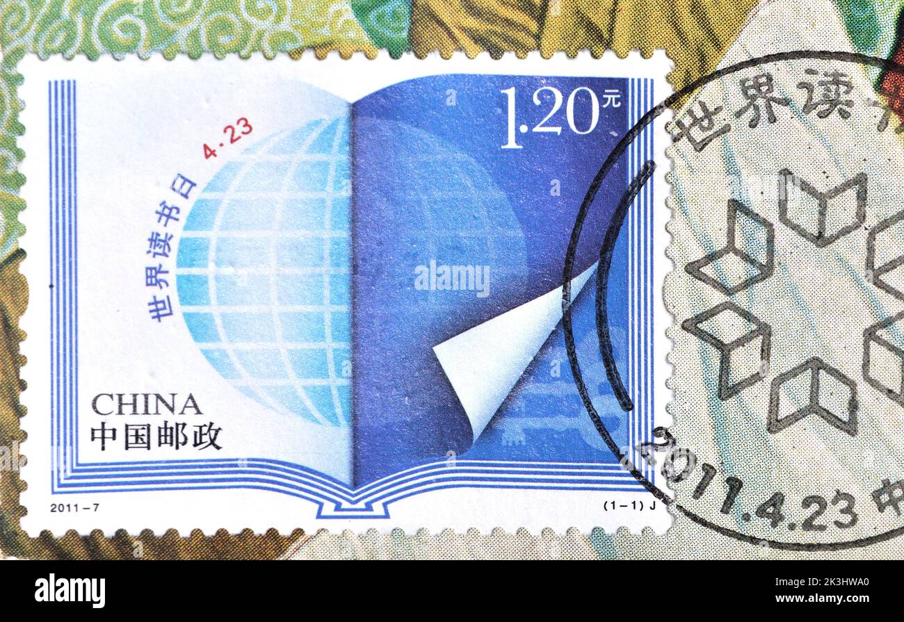 CHINA - CIRCA 2011: A stamp printed in China shows 2011-7 World Reading ...