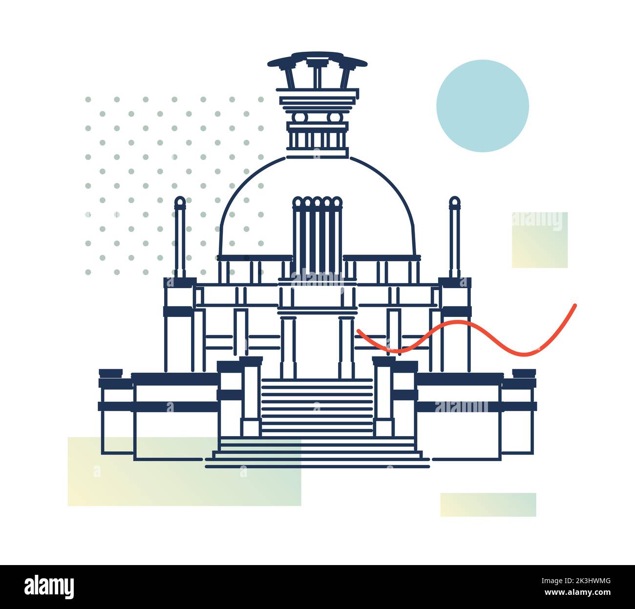 India shanti stupa Stock Vector Images - Alamy
