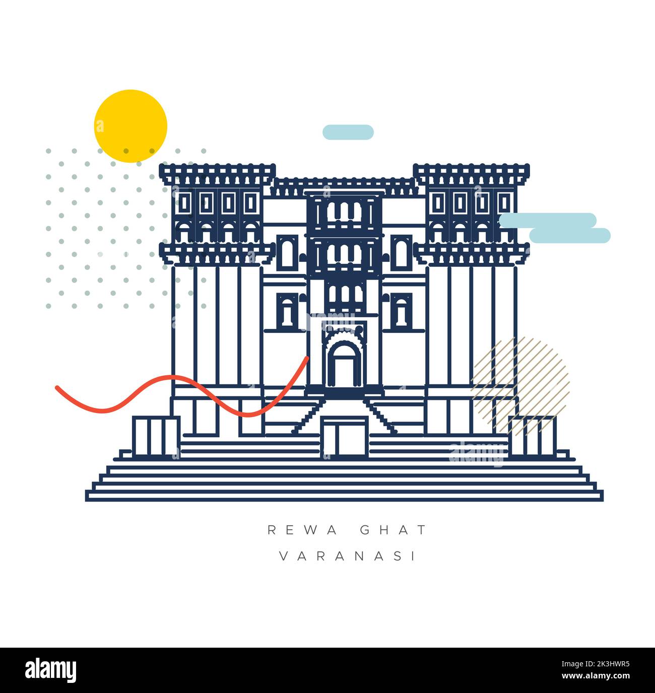 Ganga ghat temple Stock Vector Images - Alamy