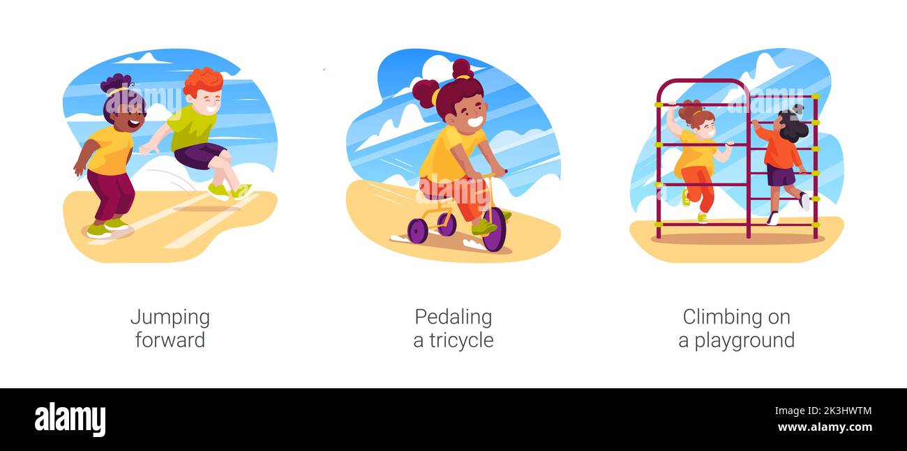 Physical development milestones isolated cartoon vector illustration ...