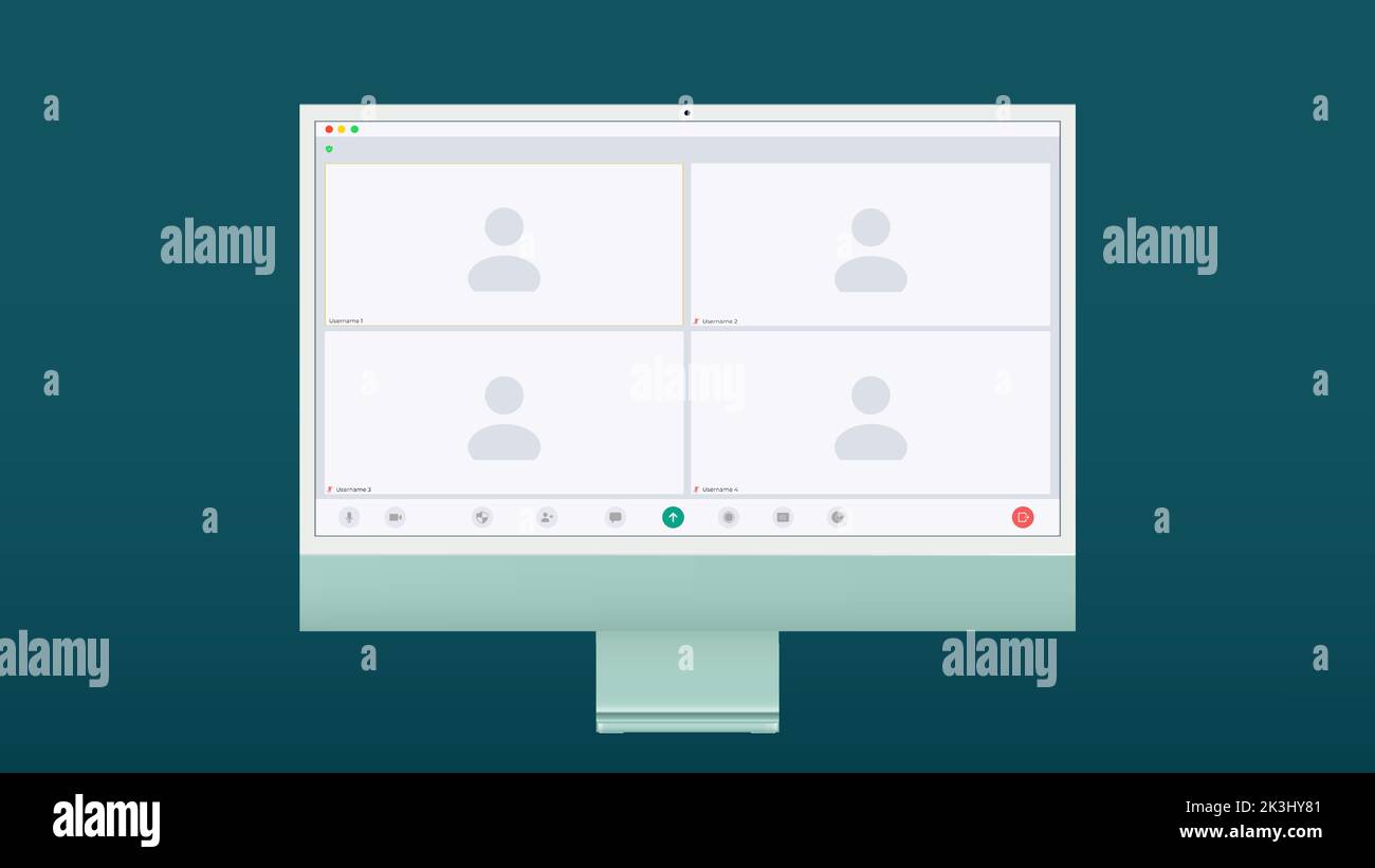 Template video conference user interface, video conference calls window ...