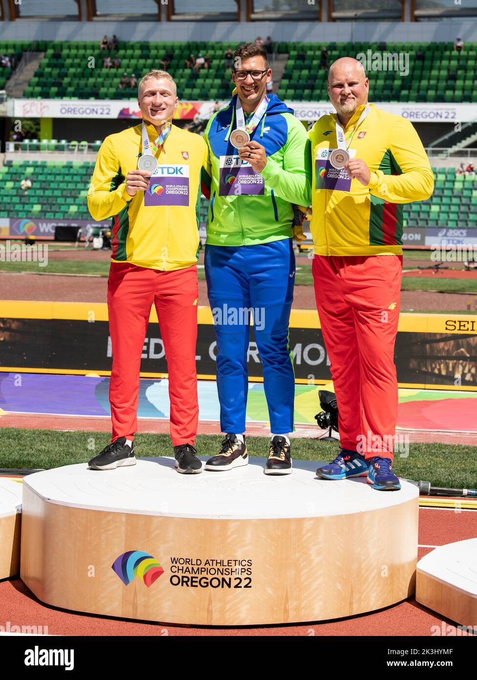 Mykolas Alekna (Silver) of Lithuania, Kristjan Čeh (Gold) of Slovenia ...